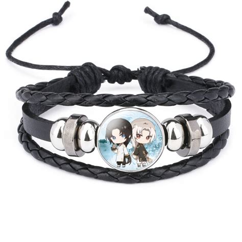 03 Unique Mixed Material Bracelet Featuring Cute Cartoon Characters