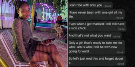 “ill Always Have A Side Chick Lady Shares Unexpected Breakup Message She Received From