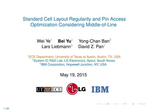 Ppt Standard Cell Layout Regularity And Pin Access Optimization