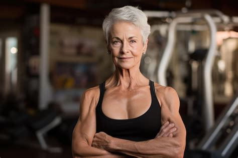 Premium Photo Portrait Of A Fit Senior Woman Citizen