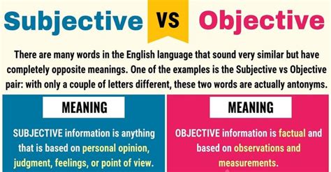 Subjective Vs Objective Differences Between Objective Vs Subjective • 7esl Writing