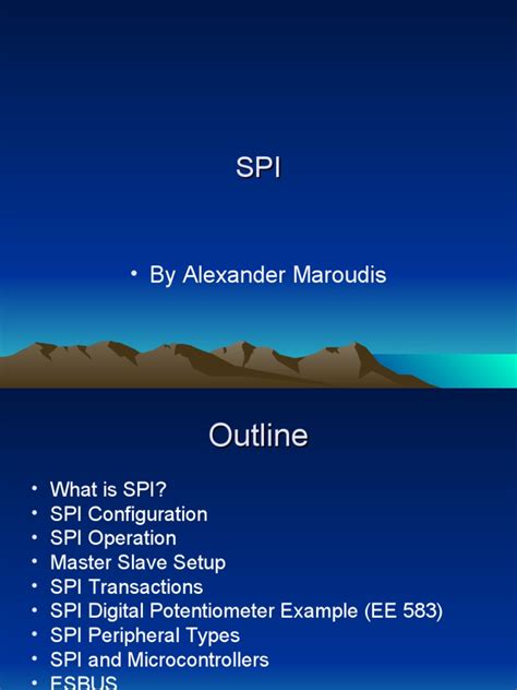 Spi Serial Peripheral Interface Guide Configuration Operation And