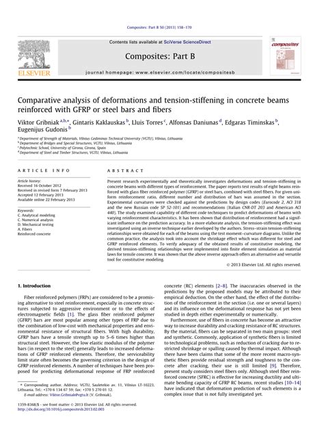 Pdf Comparative Analysis Of Deformations And Tension Stiffening In