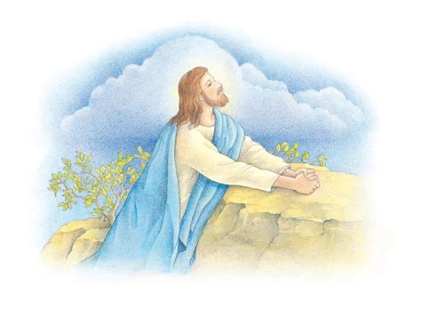 Jesus Praying In The Garden Of Gethsemane Clipart