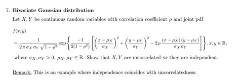 Solved 7 Bivariate Gaussian Distribution Let X Y Be