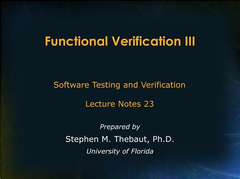 PPT Functional Verification III PowerPoint Presentation Free Download ID 3393008