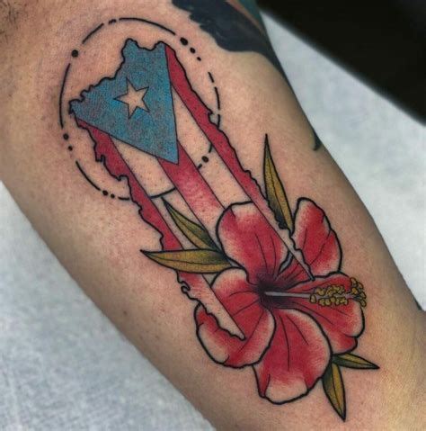 Flower Of Puerto Rico Tattoo Puerto Rican And Dominican Flag Together