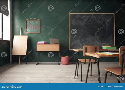 Empty Classroom With Chalkboard And Easel For Teachers To Prepare Empty Classroom With Chalkboard And Easel For Teachers To Prepare