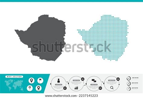 Zimbabwe Map Dots Gray Green Presentation Stock Vector Royalty Free 2237145223 Shutterstock