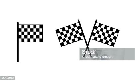 레이스 깃발 체크 무늬 플래그 또는 시작 및 종료 플래그입니다 레이싱 모터스포츠를 위한 교차된 깃발 벡터 일러스트 레이 션 Championship에 대한 스톡 벡터 아트 및