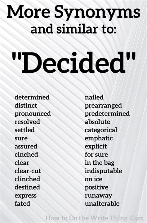 More Synonyms For Decided Writing Words Essay Writing Skills Good