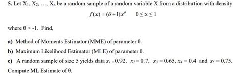 solved let x1 x2 dots xn ﻿be a random sample of a random