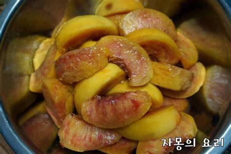 달콤한 복숭아통조림 집에서 만들기