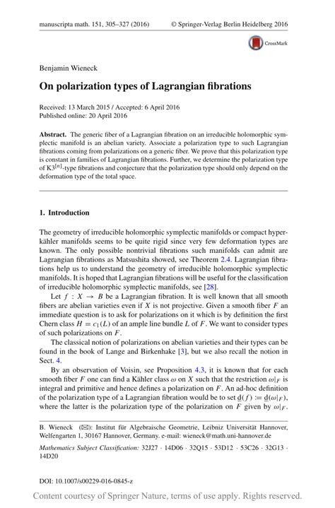 On Polarization Types Of Lagrangian Fibrations