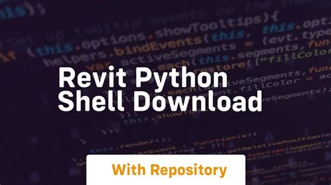 Revit Python Shell Download Youtube