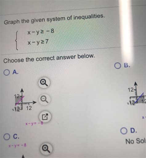 solved graph the given system of inequalities choose the