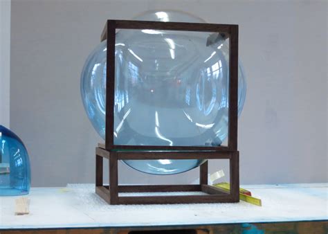 Hand Blown Glass Bubbles Suspended In Wooden Frames