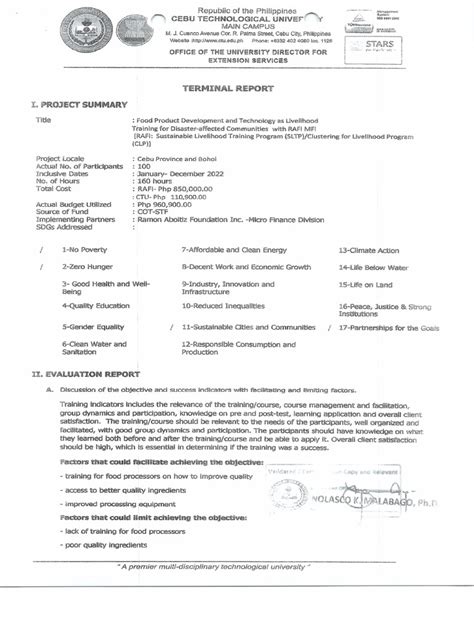 Sample Terminal Report Pdf