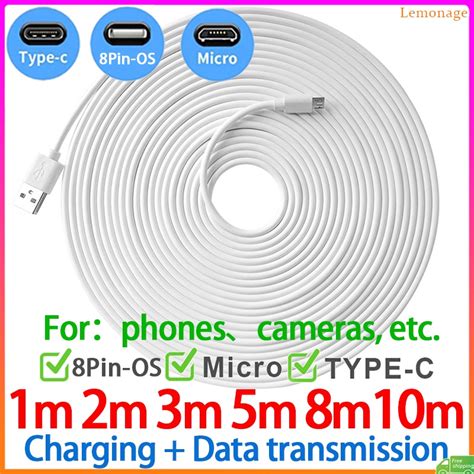 【ready Stock】1m 2m 3m 5m 8m 10m Long Usb Charging Cable For Micro Usb
