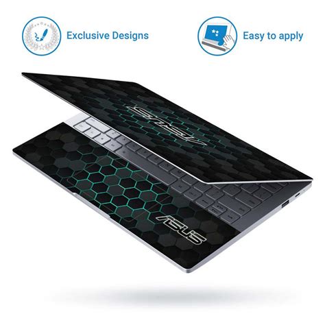 Full Panel Laptop Skin Asus Black Honeycomb Skinslegend