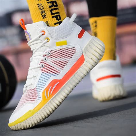 Mens Breathable Anti Slip Wear Resistant Rebound Basketball Shoes For