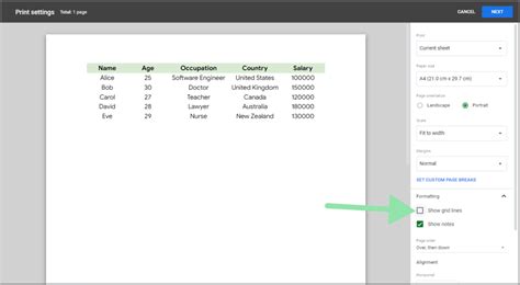 How To Print Google Sheets Without Gridlines