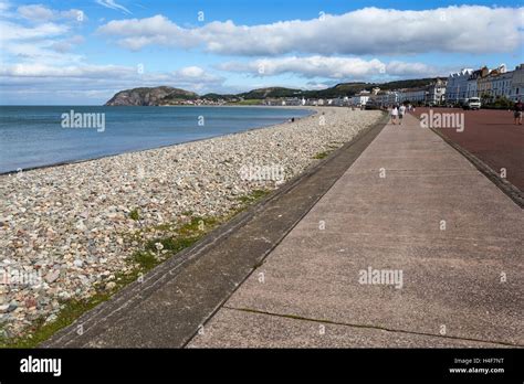 Looking Towards The Little Orme Along Llandudno Promenade And Beach