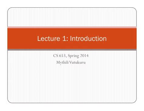 Ppt Lecture 1 Introduction Cs 653 Spring 2014 Cs 653 Spring 2014