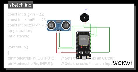 Distance Sound Sensor Copy 2 Wokwi Esp32 Stm32 Arduino Simulator