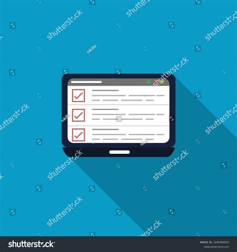 Laptop Checkboxes Check Mark Checklist White Stock Vector Royalty Free 2244380025 Shutterstock