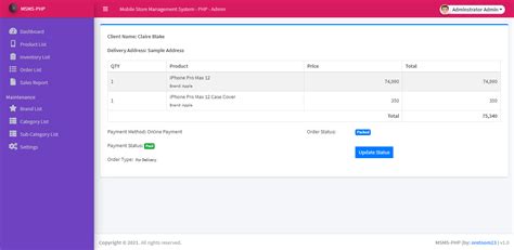 Online Mobile Store Management System Using Php Free Source Code