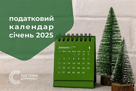 🗓️ Податковий календар на січень 2025 Системи для бізнесу