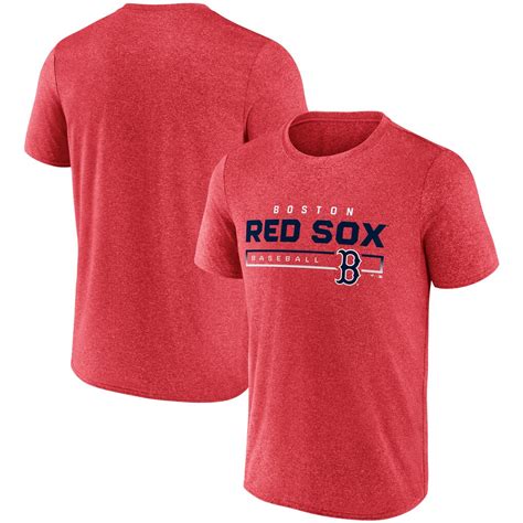Mens Boston Red Sox Fanatics Heathered Red Durable Goods Synthetic T Shirt