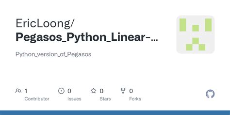 Github Ericloongpegasospythonlinear Kernel Pythonversionofpegasos