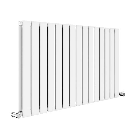 Riace White Horizontal Flat Designer Radiator 600x1020mm Double Panel