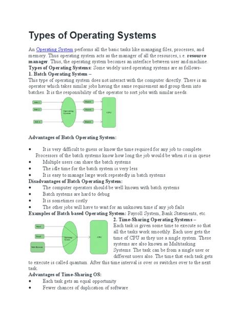 Types Of Operating Systems Pdf Operating System Computer Network