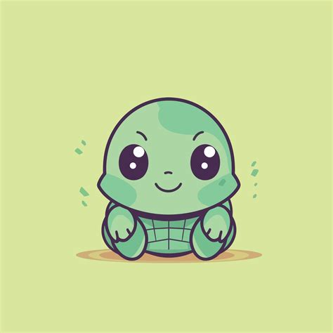 Cute Kawaii Turtle Chibi Mascot Vector Cartoon Style 23170658 Vector Art At Vecteezy