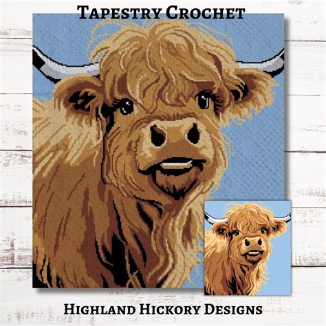 Highland Cow Graph 2 Sc Crochet Pattern Single Crochet Graphgan