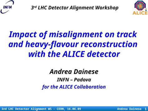 Ppt 3rd Lhc Detector Alignment Ws Cern 16 06 09 Andrea Dainese 1 Impact Of Misalignment On