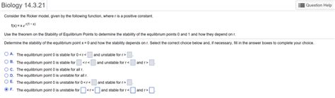 Solved Consider The Ricker Model Given By The Following