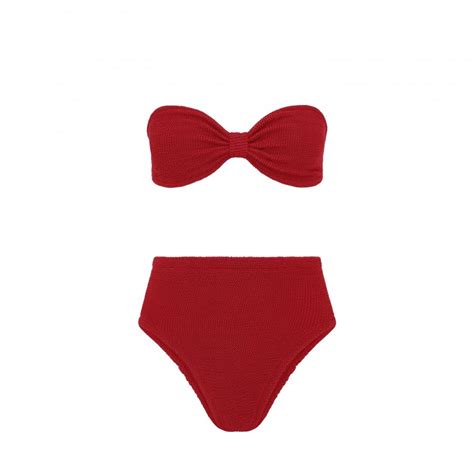 Hunza G Ruby Crinkle Bikini Red Hunzag Ruby Red Consortium