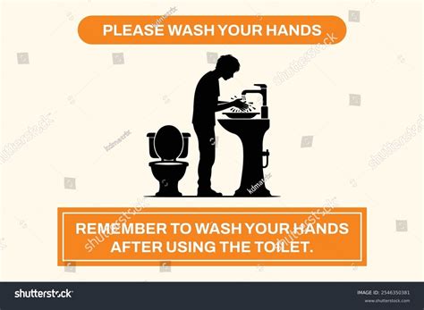 Please Wash Your Hands Sign Message Stock Vector Royalty Free