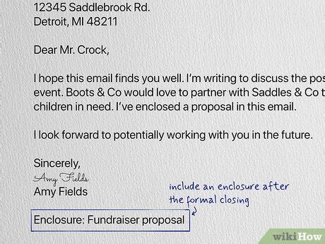 Formal Business Letter Enclosure