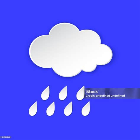 비 구름 일기 예보 정보 아이콘입니다 흐린 날 종이 잘라 기후 날씨 요소입니다 메타 캐스트 보고서 마크 사인 키트 기상 모바일 앱 웹에 대 한 태그 구름에 대한 스톡 벡터