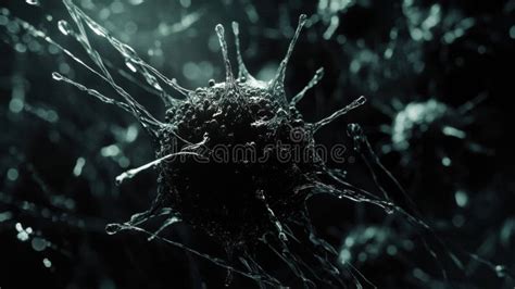 Detailed 3d Visualization Of A Virus Structure Showcasing Spikes And Rna Strands With Glowing