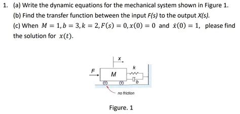 Solved 1 A Write The Dynamic Equations For The Mechanical Chegg Com