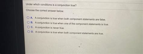 Solved Determine The Truth Value For The Statement Below