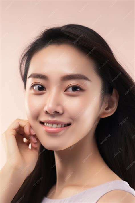 Premium Ai Image Young Asian Beauty Woman With Korean Makeup Style Ai