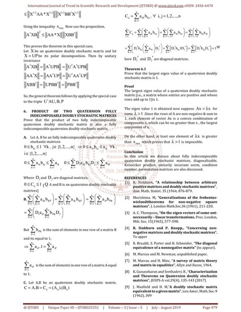 On Fully Indecomposable Quaternion Doubly Stochastic Matrices Pdf
