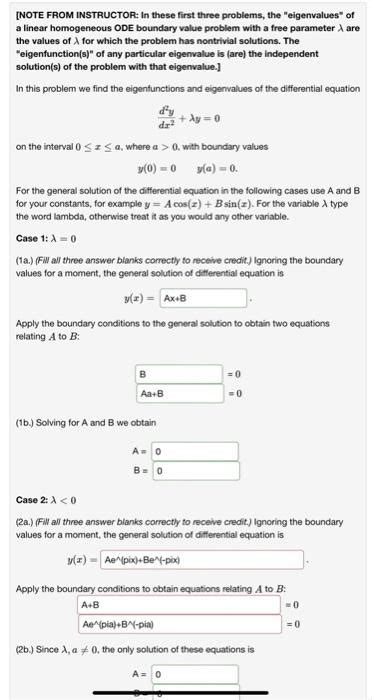 Solved Note From Instructor In These First Three Problems